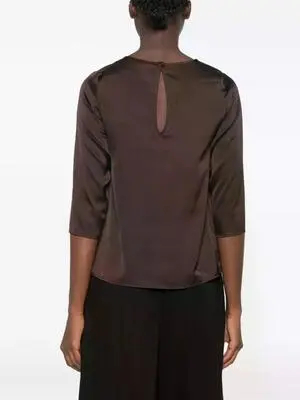 Imperial Satin Keyhole-back Blouse
