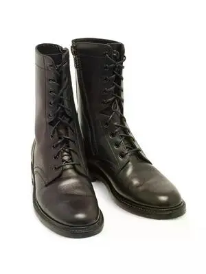 Celine Leather Lace-up Combat Boots