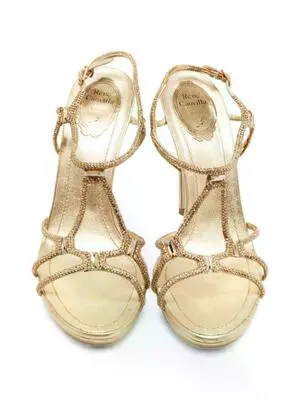 Rene Caovilla Embellished T-strap Platform Sandals