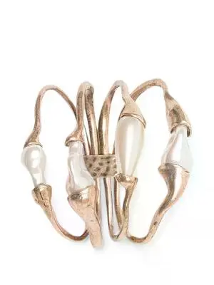 Max Mara Faux-pearl Embellished Scarf Ring - Gold