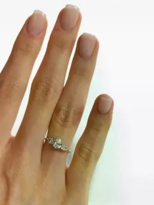 SOLO FOR DIAMONDS Pear-cut Diamond Ring In 14k White Gold - Silver