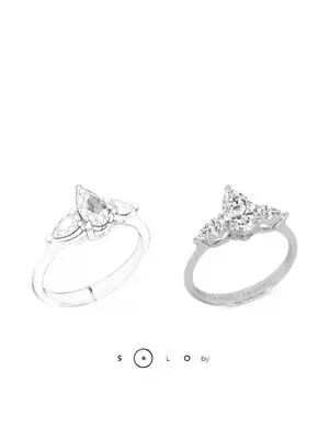 SOLO FOR DIAMONDS Pear-cut Diamond Ring In 14k White Gold