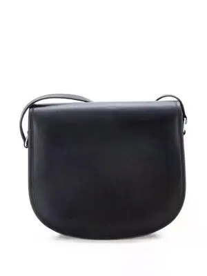 Celine Besace Triomphe Shoulder Bag Leather Medium Crossbody Bag - Black