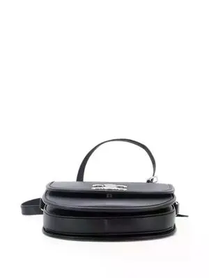 Celine Besace Triomphe Shoulder Bag Leather Medium Crossbody Bag - Black