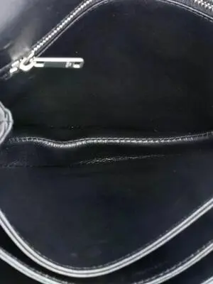Celine Besace Triomphe Shoulder Bag Leather Medium Crossbody Bag - Black