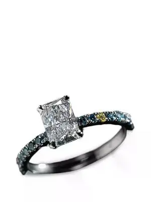 SOLO FOR DIAMONDS Radiant-cut Diamond-embellished Ring - Silver