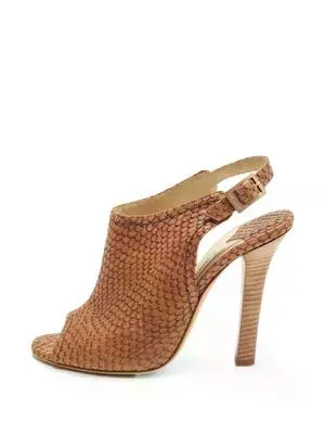 JIMMY CHOO Snakeskin-effect Slingback Sandals