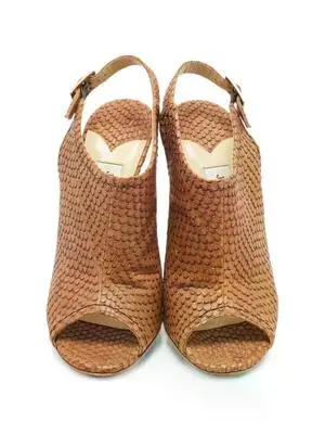 JIMMY CHOO Snakeskin-effect Slingback Sandals