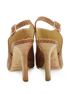 JIMMY CHOO Snakeskin-effect Slingback Sandals