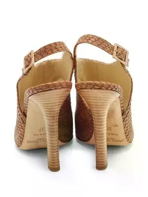 JIMMY CHOO Snakeskin-effect Slingback Sandals