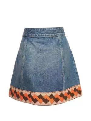 Valentino Garavani Geometric Jacquard Trim A-line Mini Skirt