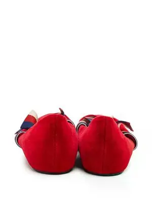 Gucci Velvet Web Bow Ballet Flats