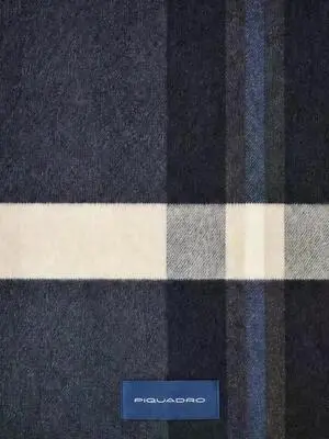 PIQUADRO Check-pattern Fringed Scarf