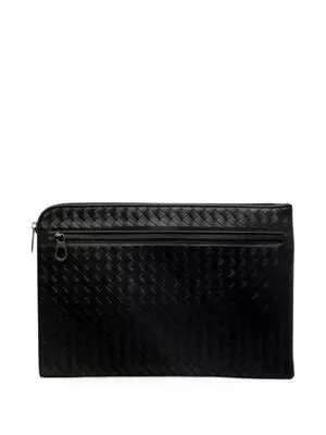 Bottega Veneta 2012-2026 Nappa Intrecciato Document Case Clutch Bag - Black