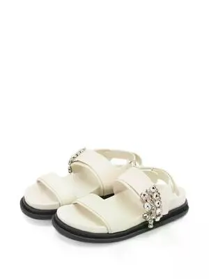 JIMMY CHOO Verity Crystal-embellished Sandals - White