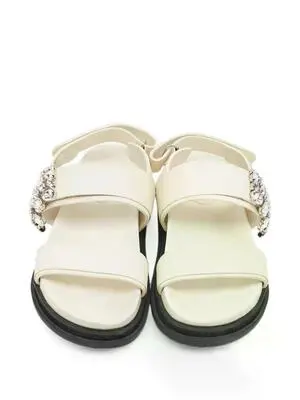 JIMMY CHOO Verity Crystal-embellished Sandals - White