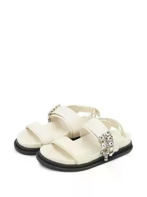 JIMMY CHOO Verity Crystal-embellished Sandals - White
