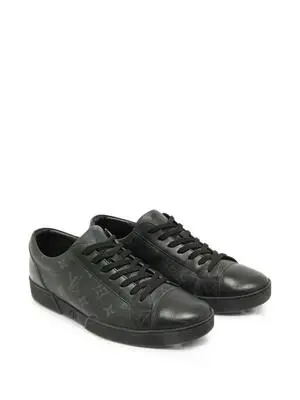 LOUIS VUITTON Monogram Canvas & Leather Sneakers