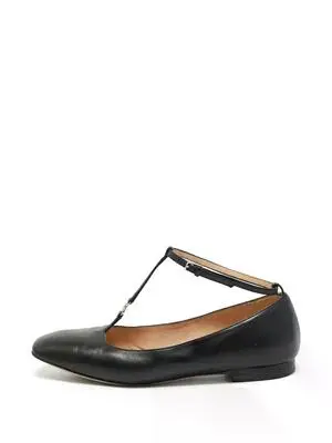 Gucci Leather T-strap Buckle Flat Pumps