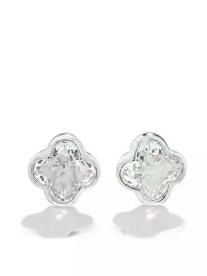 DI VOLPE Trifoglio Sapphire Earrings - Silver