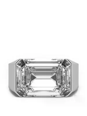 SOLO FOR DIAMONDS Emerald-cut Diamond Embellished Ring - Silver