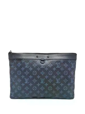 LOUIS VUITTON 2021 Discovery Monogram Shadow Clutch Bag - Blue