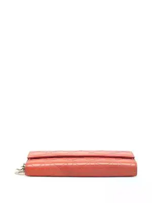 Dior Patent Cannage Lady Wallet On Chain Crossbody Bag - Pink