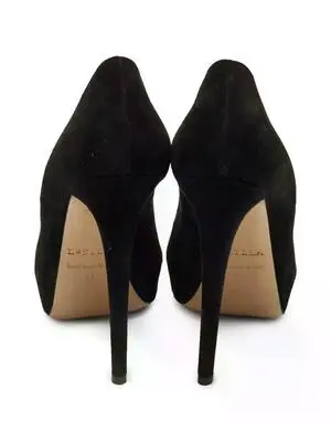 LE SILLA Suede Almond Toe Platform Stiletto Pumps - Black