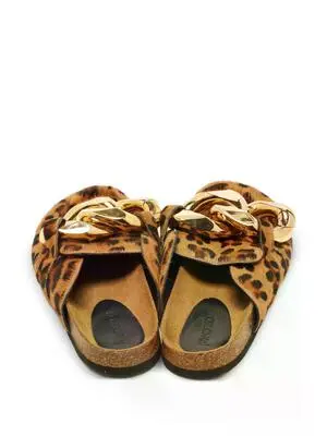 JW Anderson Leopard-print Chain-link Mules