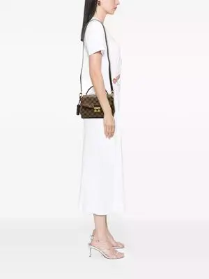 LOUIS VUITTON 2017 Damier Ebene Croisette Satchel - Brown