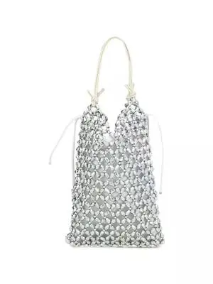 Staud Karla Crystal Embellished Clutch Bag - Silver