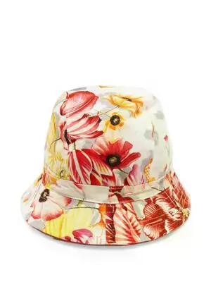 FERRAGAMO Printed Cotton Bucket Hat