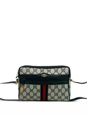 Gucci Gg Supreme Interlocking G Web Crossbody Bag - Neutrals