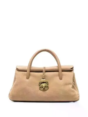 ZANELLATO Small Dotta Jones Nabuck Studded Leather Tote Bag - Neutrals