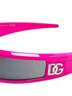 Dolce & Gabbana Shield-frame Sunglasses With Logo Plaque