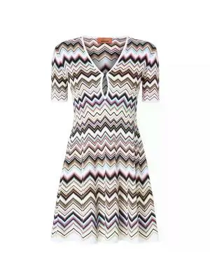 Missoni Zigzag Knit V-neck Dress