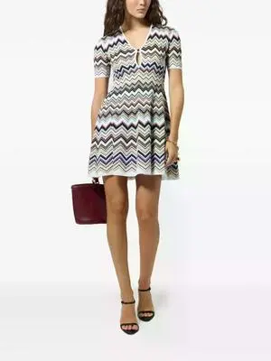 Missoni Zigzag Knit V-neck Dress