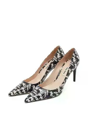 Miu Miu Printed Leather Pointed Toe Stiletto Pumps