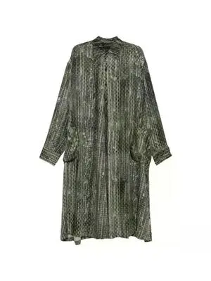 ZIGGY CHEN Abstract Print Button-up Shirt Dress