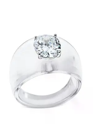 SOLO FOR DIAMONDS 14k White Gold Oval-cut Lab-grown Diamond Statement Ring
