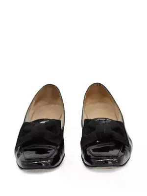 FERRAGAMO Drusilla Bow Loafers In Patent Leather