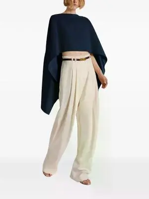Alberta Ferretti Draped Asymmetric Cape - Blue