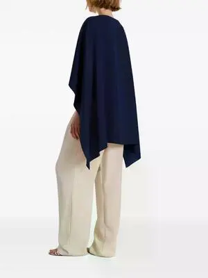Alberta Ferretti Draped Asymmetric Cape - Blue