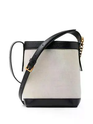 Versace Pivot Mini Canvas Bucket Bag - Neutrals