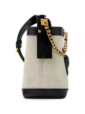 Versace Pivot Mini Canvas Bucket Bag - Neutrals