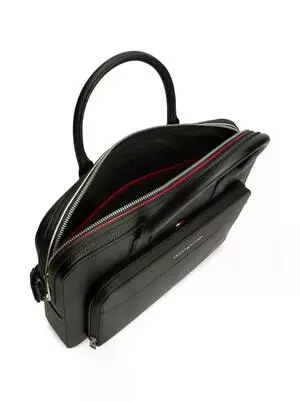 Tommy Hilfiger Logo-plaque Pebbled-texture Laptop Bag