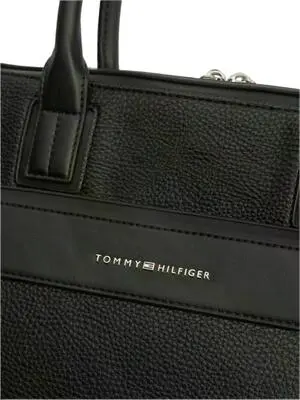 Tommy Hilfiger Logo-plaque Pebbled-texture Laptop Bag