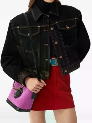 Versace Denim Blouson Jacket With Medusa Buttons