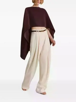 Alberta Ferretti Draped Asymmetric Cape - Neutrals