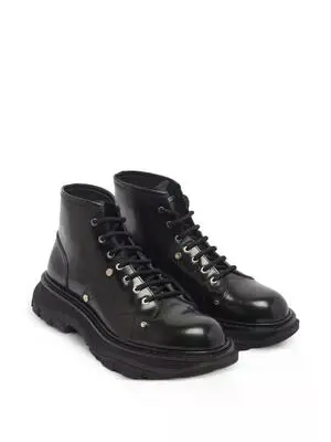 Alexander McQueen Tread Lace-up Combat Boots - Black